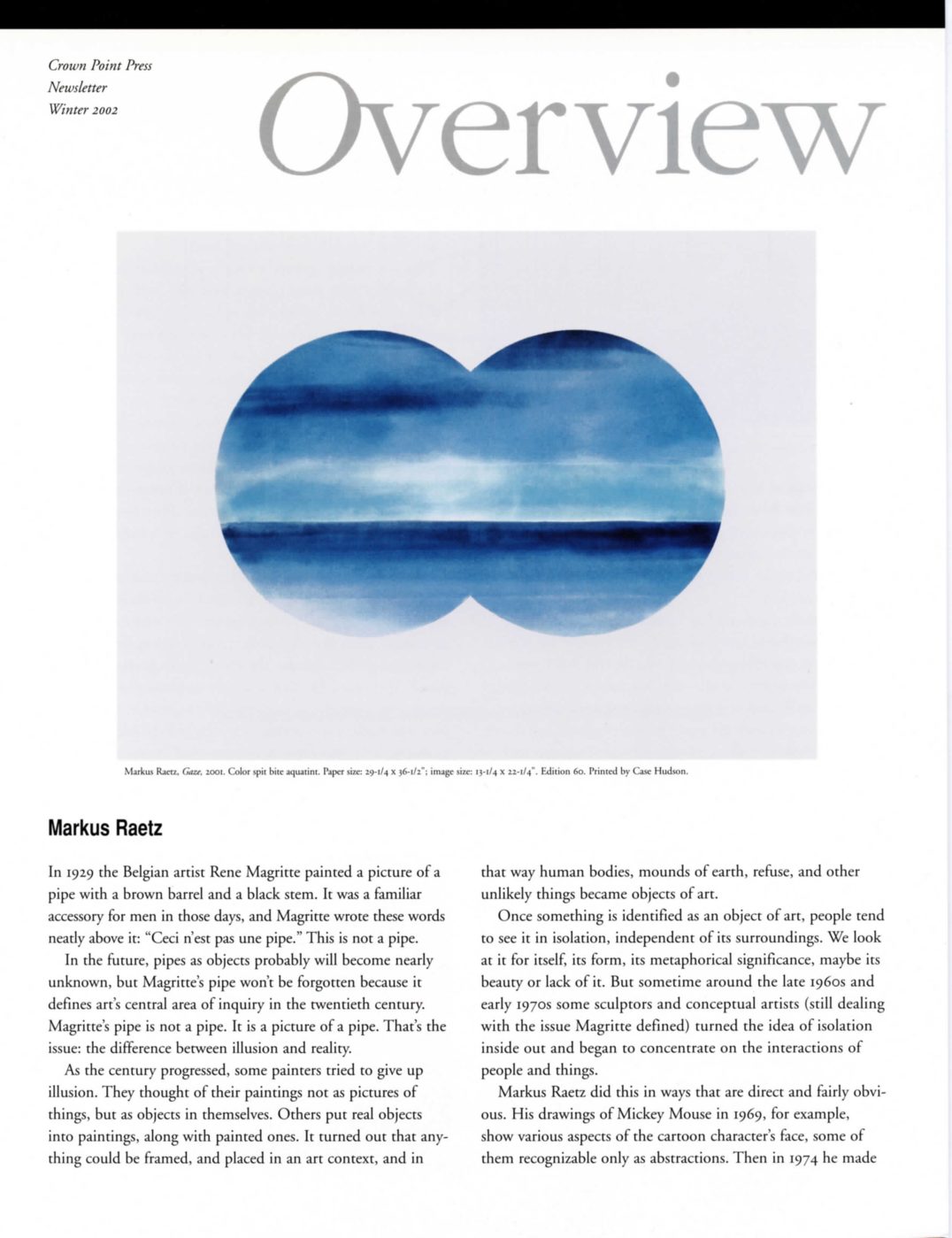 Raetz Overview 2002 - Crown Point Press